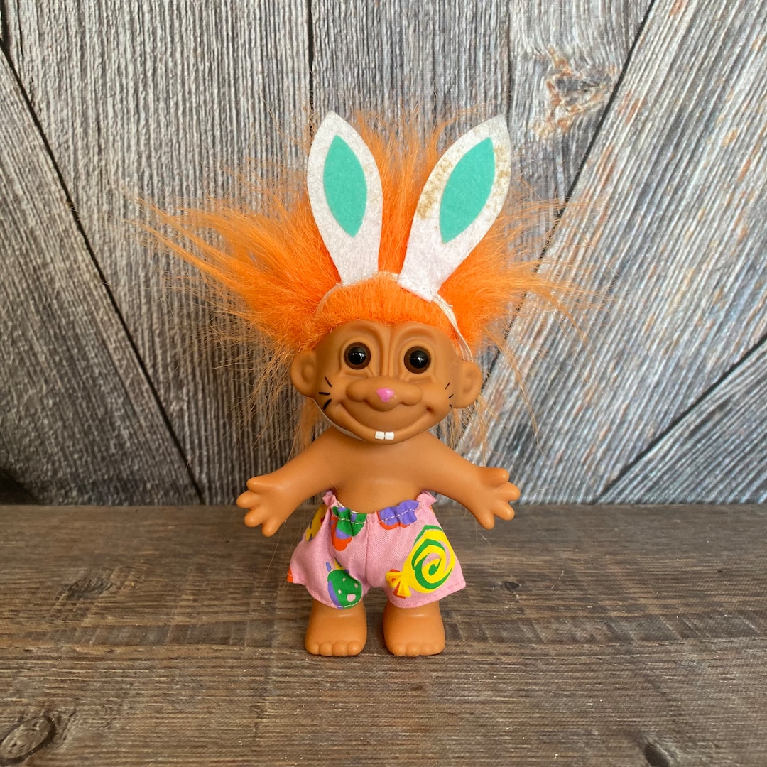 Vintage Easter Bunny Troll Doll {boy Easter Egg Hunt Troll Bunny Ear ...