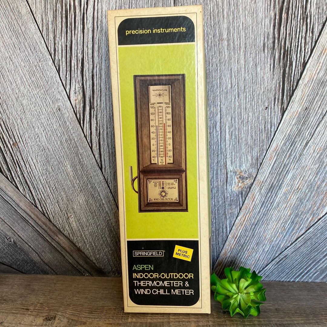 Vintage Indoor Outdoor Thermometer and Wind Chill Meter, Springfield ...