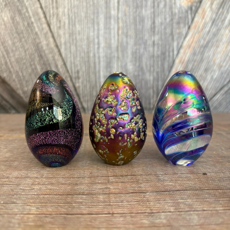 Vintage Glass Paperweight, GES, Egg Shape, Glass Eye Studio Pick 1, 99 ...