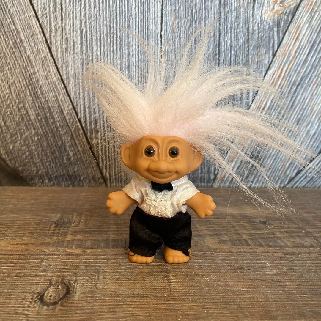 Vintage Ring Bearer Troll Doll wedding Troll With Pink Hair Russ Berrie ...