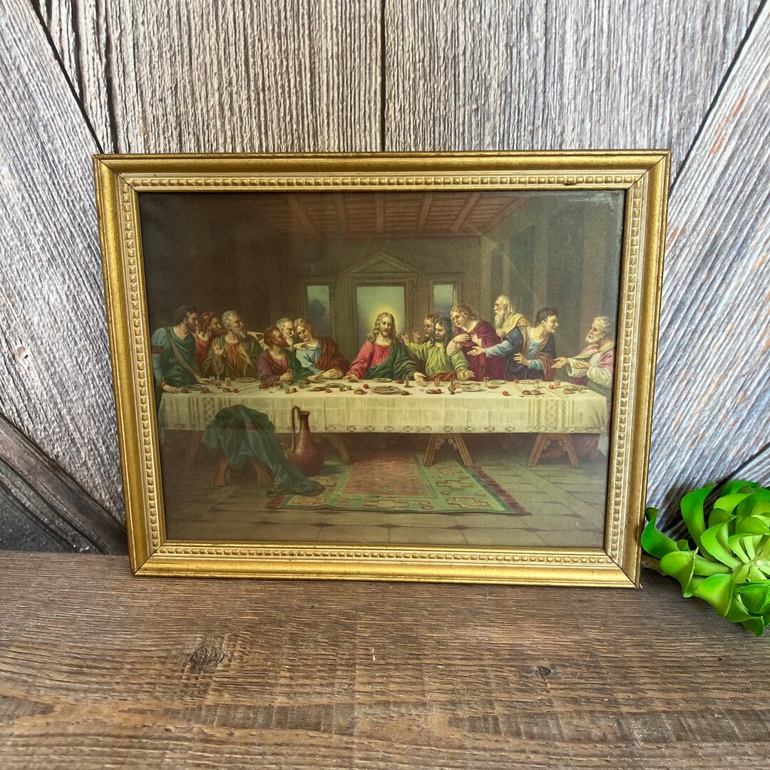 Vintage Jesus Print the Last Supper Easter Jesus Print Lithograph ...