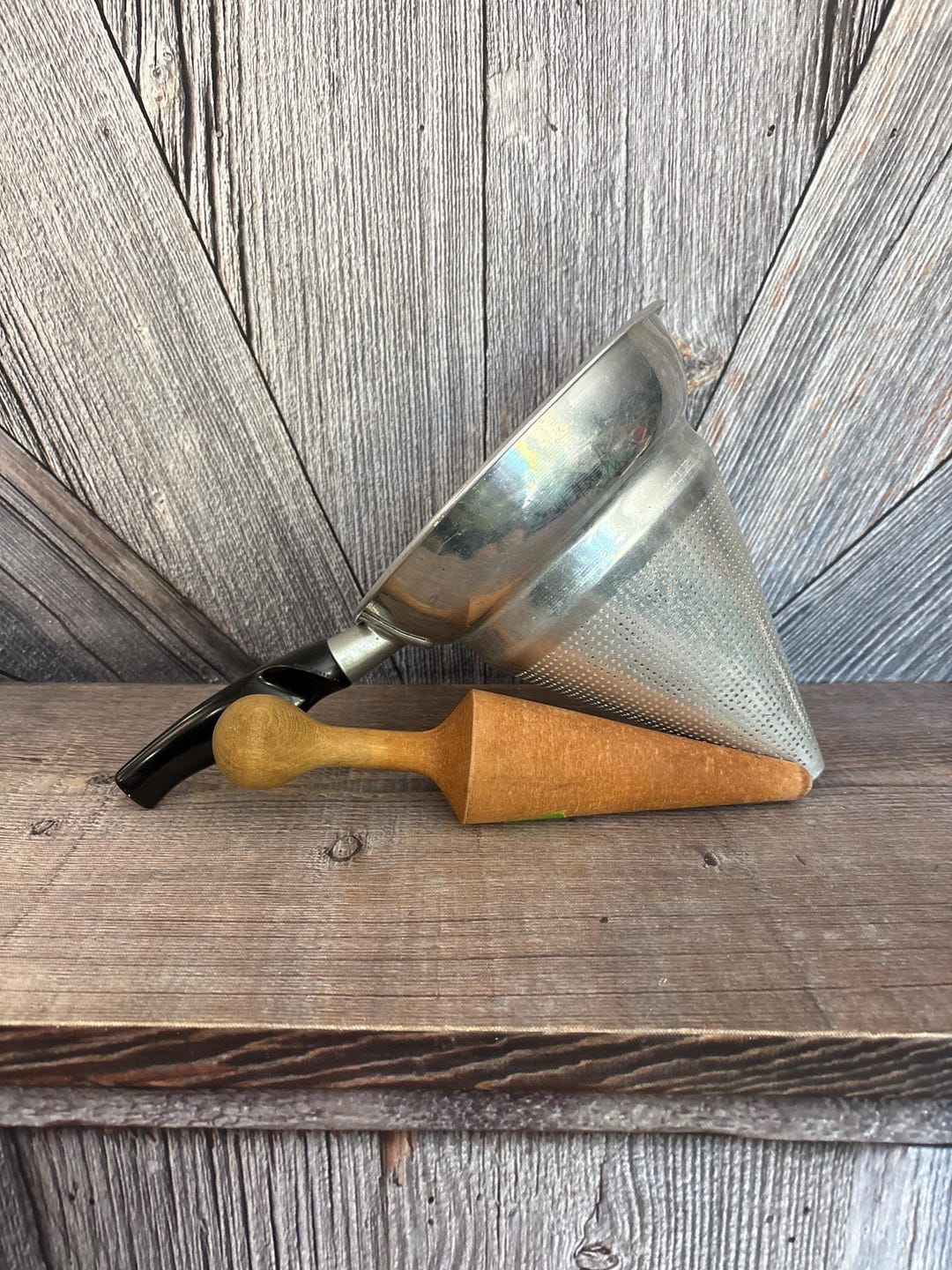 Vintage Strainer Sieve With Pestle Can Canning Applesauce Two Piece ...