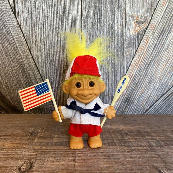 Vintage America Troll Doll American Troll w/ Flag Boy Scout | Etsy