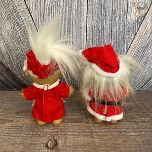 2 Vintage Christmas Trolls {santa Claus Troll and Mrs. Claus} White ...
