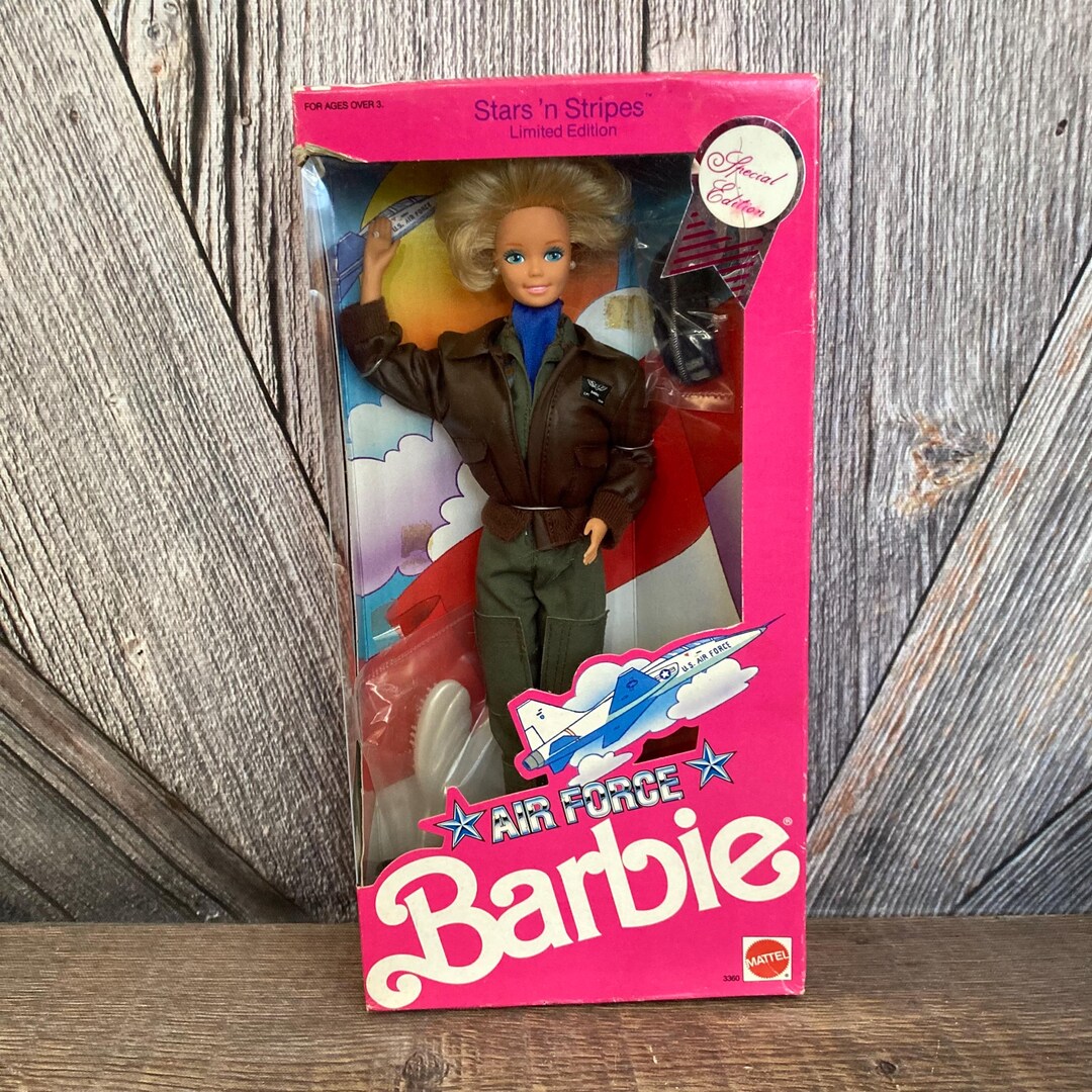 Vintage Air Force Barbie blonde Hair Mattel 3360, 1990, Stars N Stripes ...