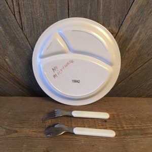 Vintage Wild Animal Baby Plate, Fork Spoon Set Dinnerware Melamine ...