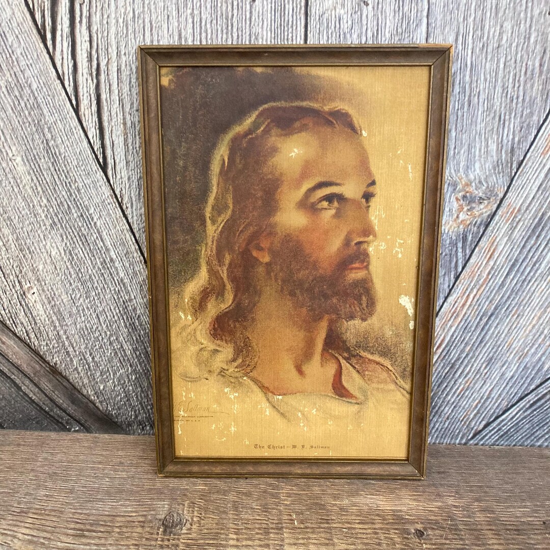 Vintage Jesus Print Warner Sallman 1941 Jesus Print Lithograph Nursery ...