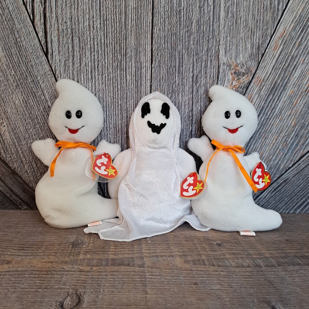 3 Halloween Beanie Babies Decoration Ty Plush Toys {vintage Ghosts ...