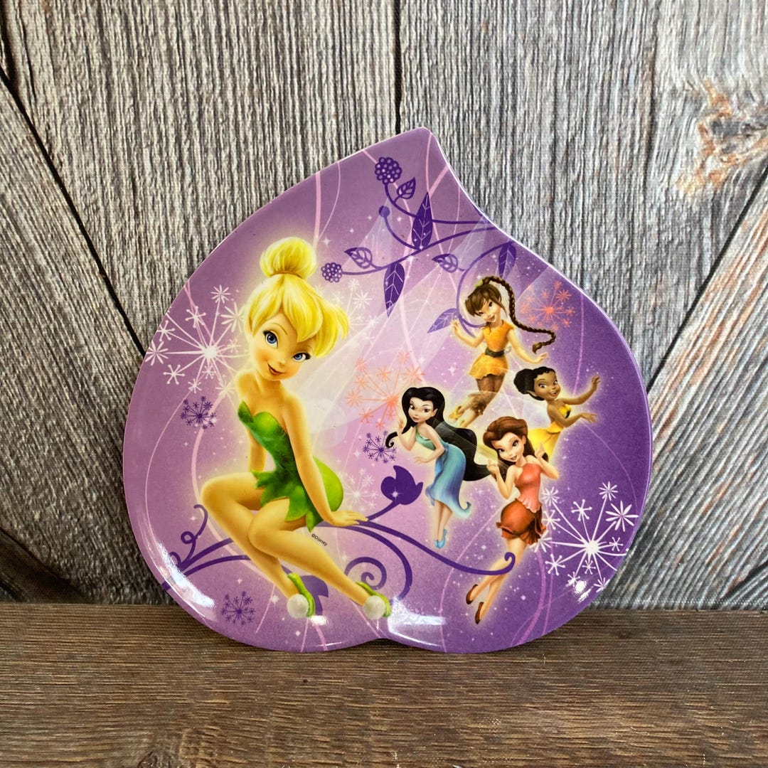 Disney Tinkerbell Plate Princess Tinker Bell Fairy Melmac Pink Plastic ...
