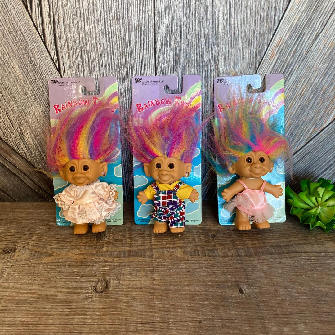 Vintage Troll Doll {lucky Bright of America Troll With Rainbow Hair ...