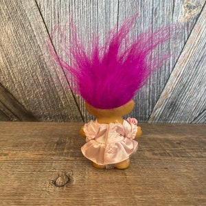 Vintage Flower Girl Troll Doll {wedding Troll With Pink Hair} Russ ...