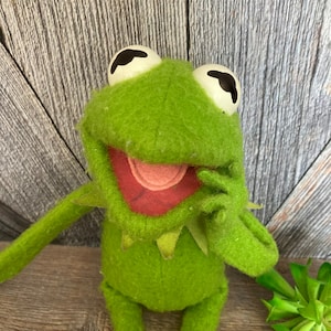 Vintage Kermit Plush Muppet 70's Fisher Price 850 1976 Stuffed Plush ...