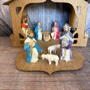 Vintage Christmas Nativity Set Plastic Blow Mold Nativity Scene Easy ...