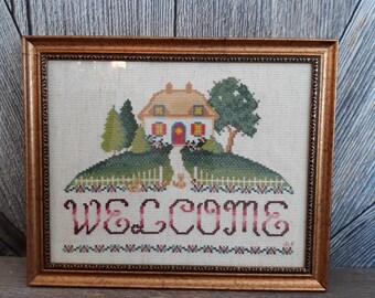 Cross Stitch Welcome | Etsy