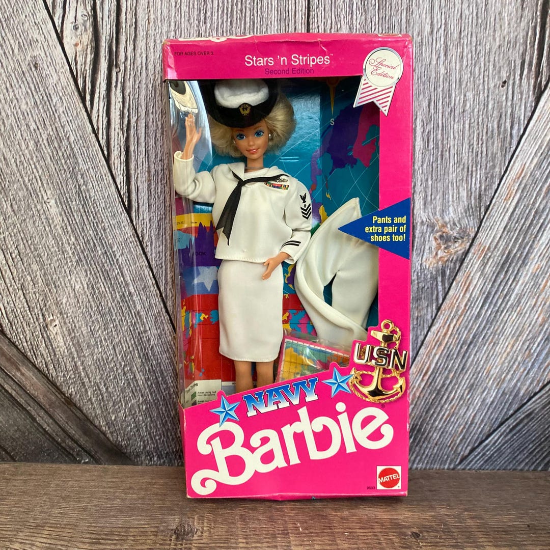 Vintage Navy Barbie blonde Hair Mattel 9693, 1990, Stars N Stripes ...
