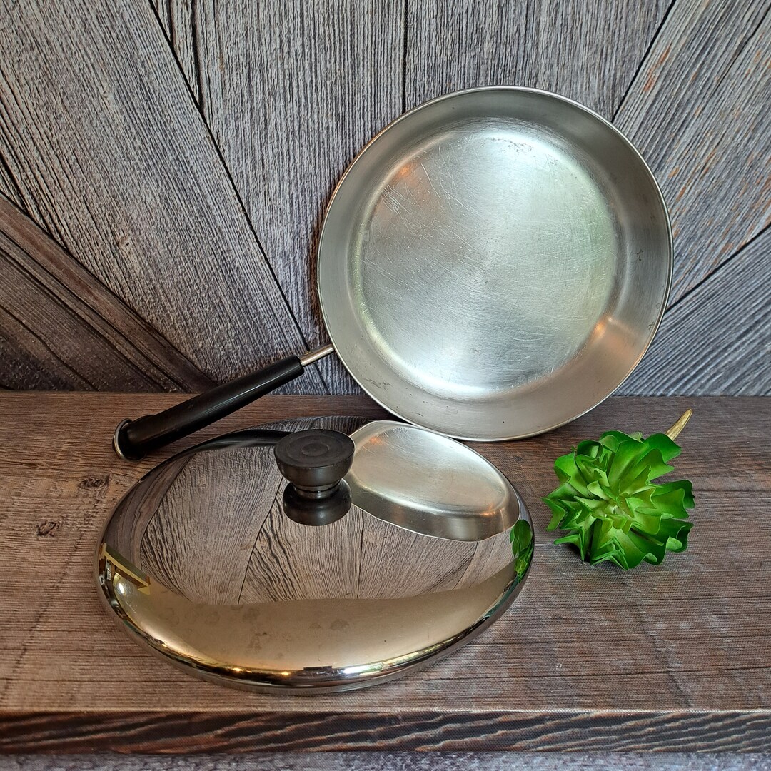 Vintage Revere Ware 9 Inch 92C Steel Clad Frying Pan With Lid Pots Pans ...
