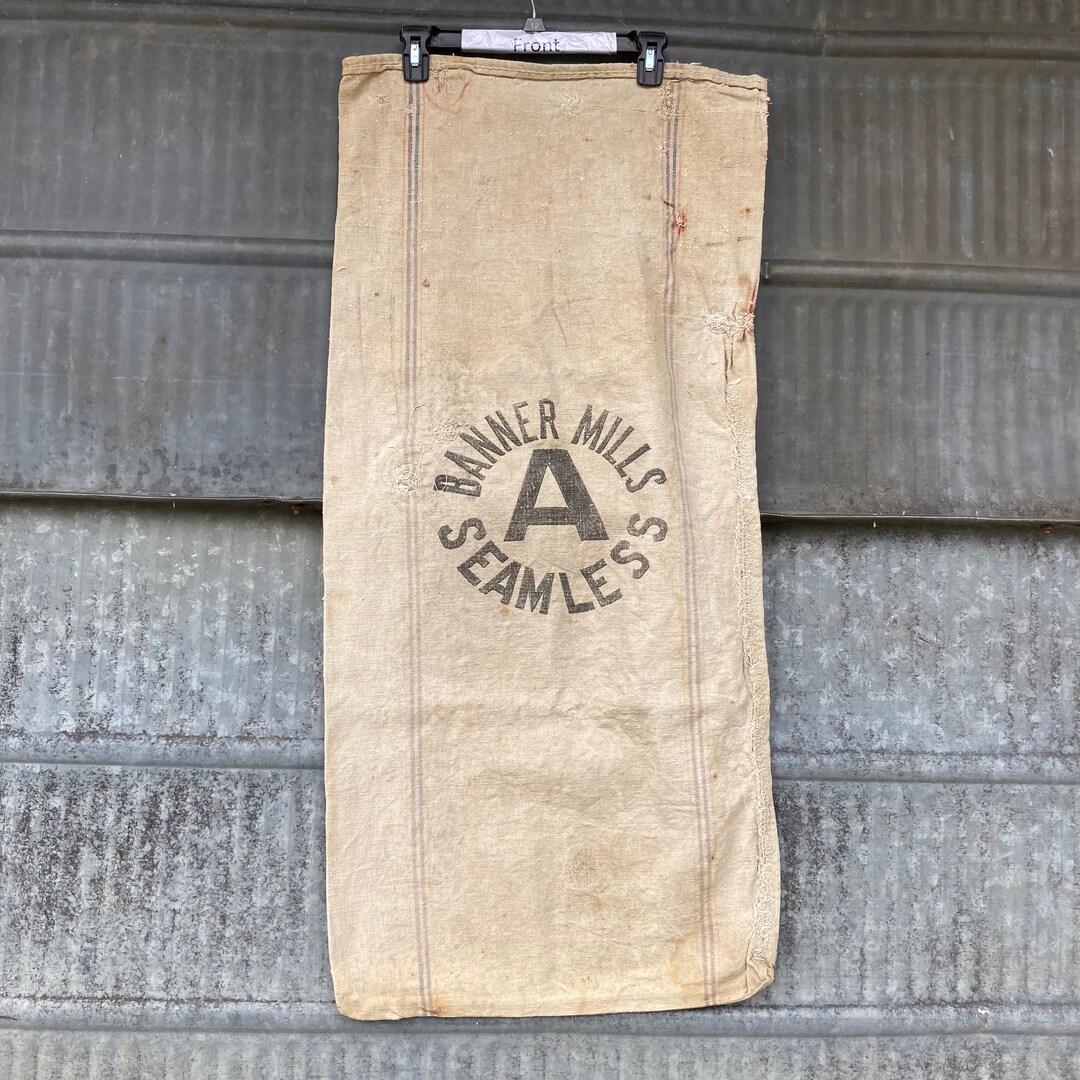 RARE Vintage Banner Mills Flour Sack Cotton Muslin Sack 1930s ...
