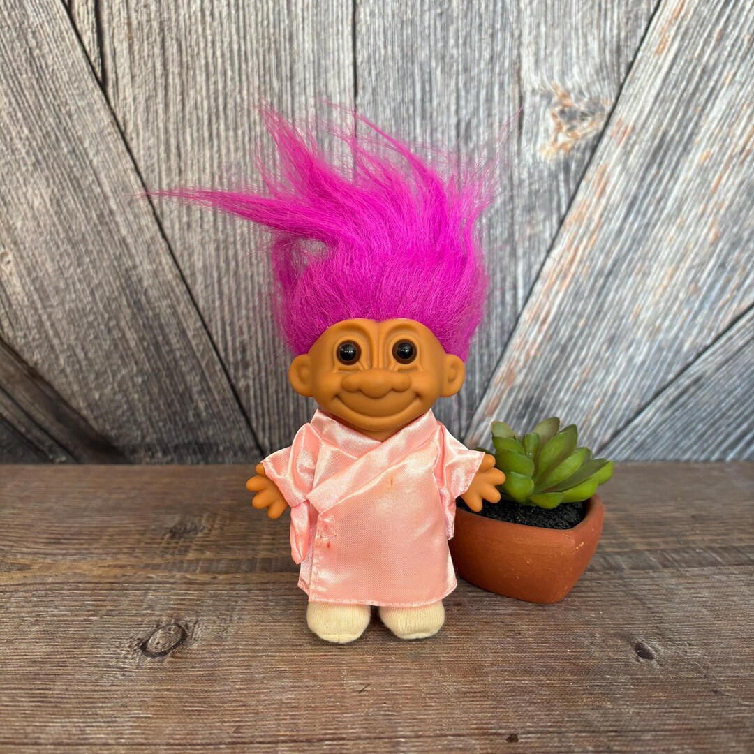 Vintage Japanese Troll Doll {japan Troll With Pink Hair} Russ Berrie {5 ...