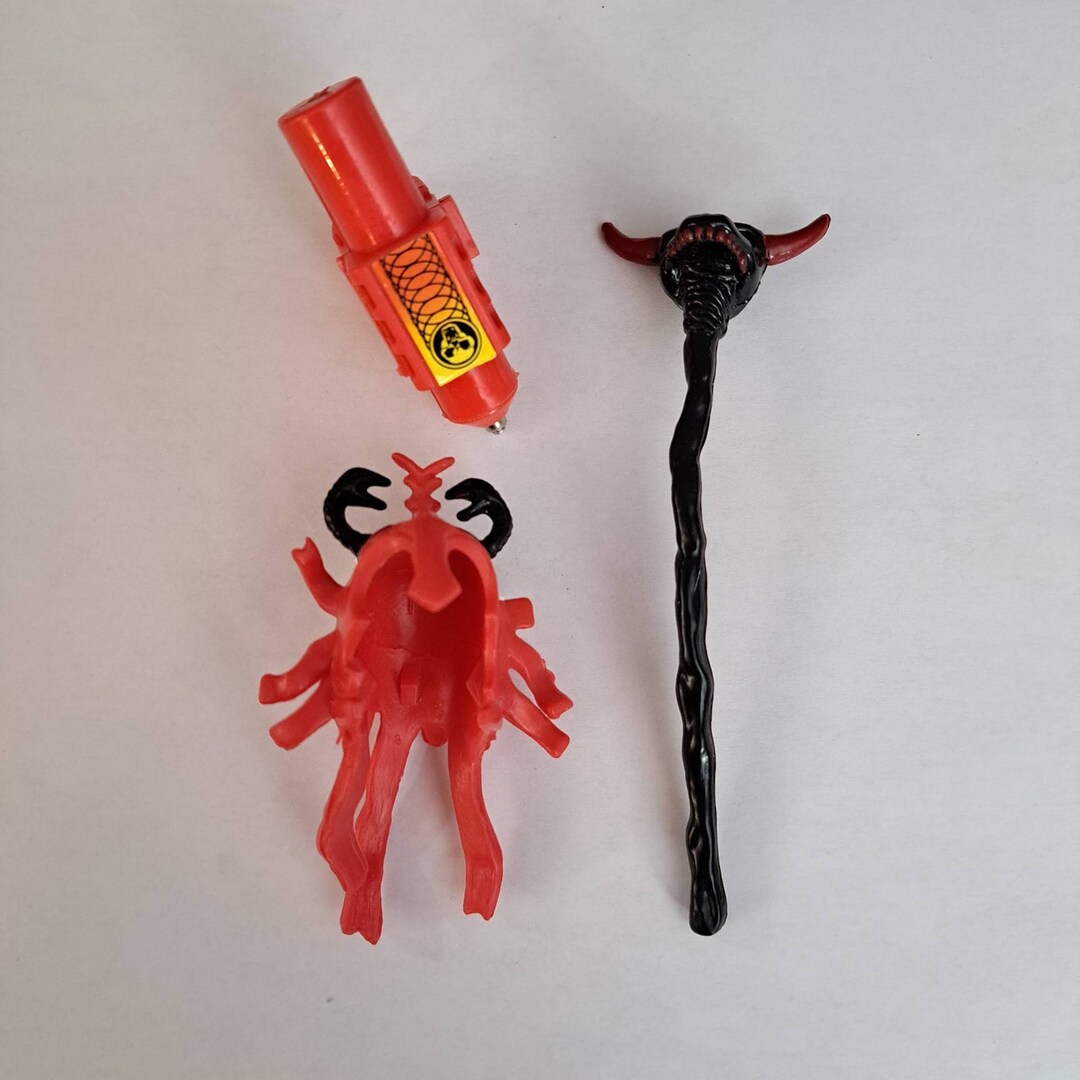 Vintage Thundercats Mumm Ra Staff, Black Snake Red Cloth Helmet and ...