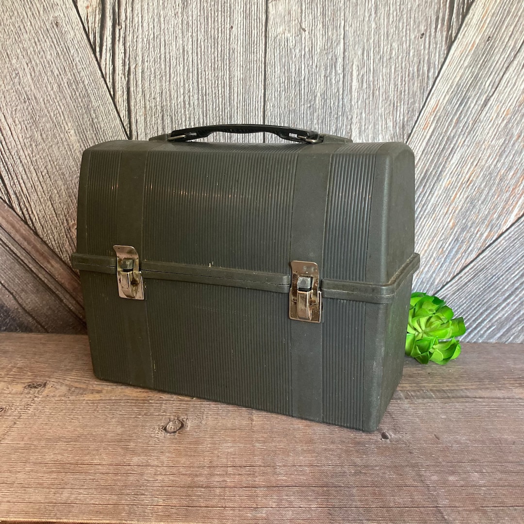 Vintage Gray Domed Lunch Bucket Aladdin Lunch Pail, Plastic Decorative ...