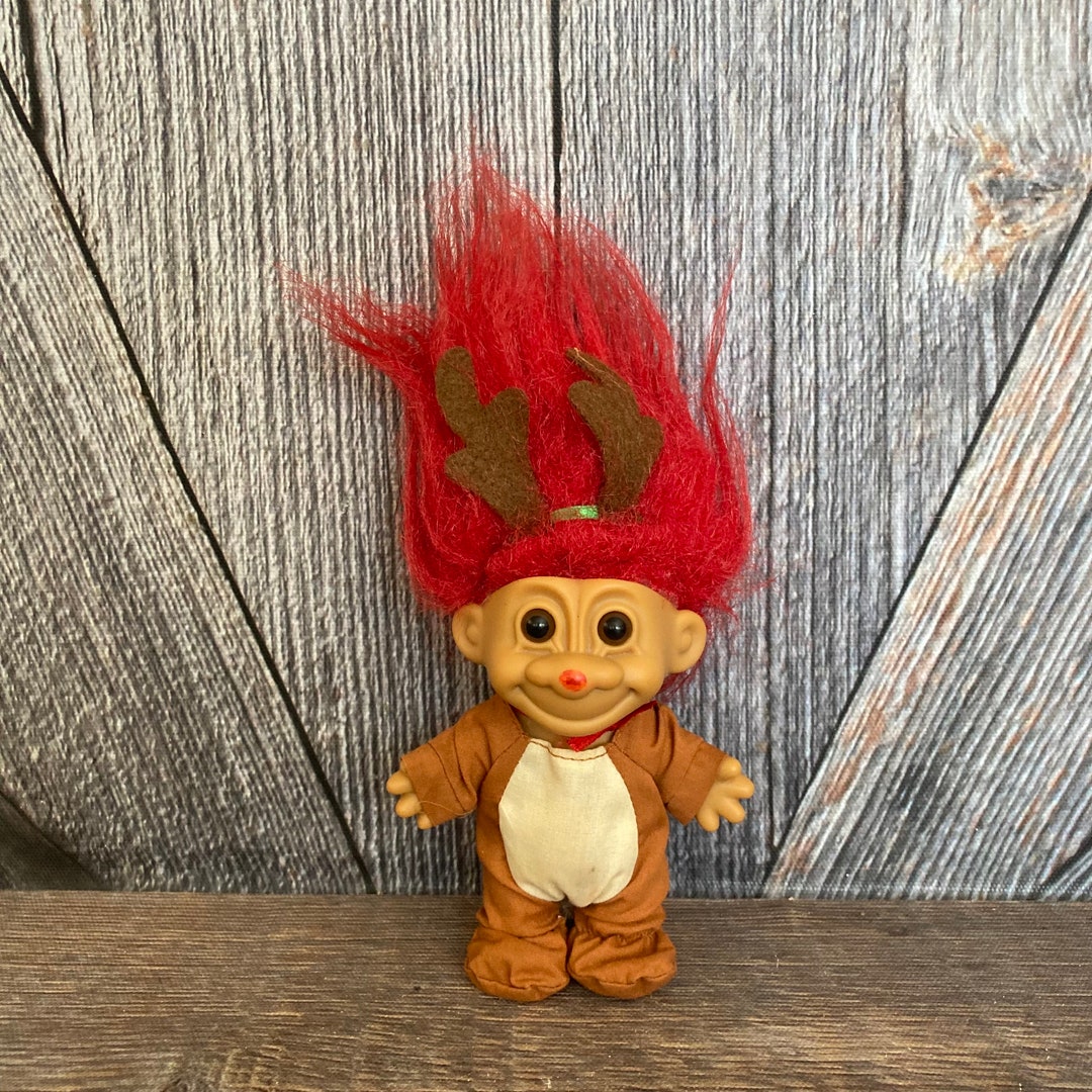 Vintage Christmas Troll Doll Decoration {reindeer Winter Christmas ...