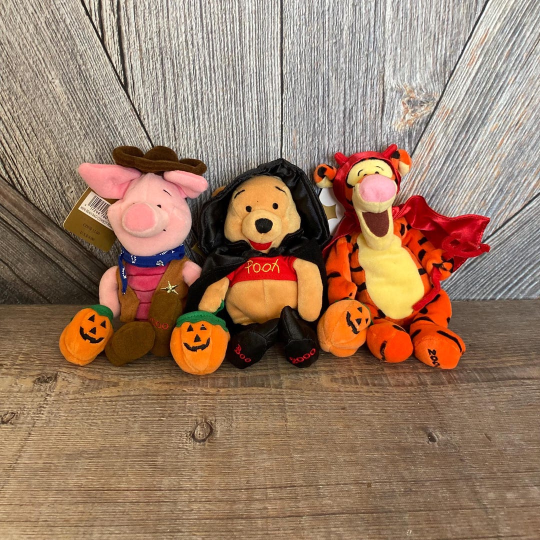 Vintage Halloween Pooh and Friends Tigger Plush Toy Bean Baby Devil ...
