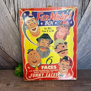 Vintage Fun Maker Box, 6 Faces With Interchangeable Features Make ...