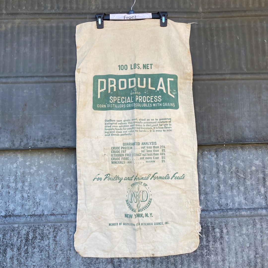 Vintage Produlac National Distillers Sack Cotton Sack Printed Both ...