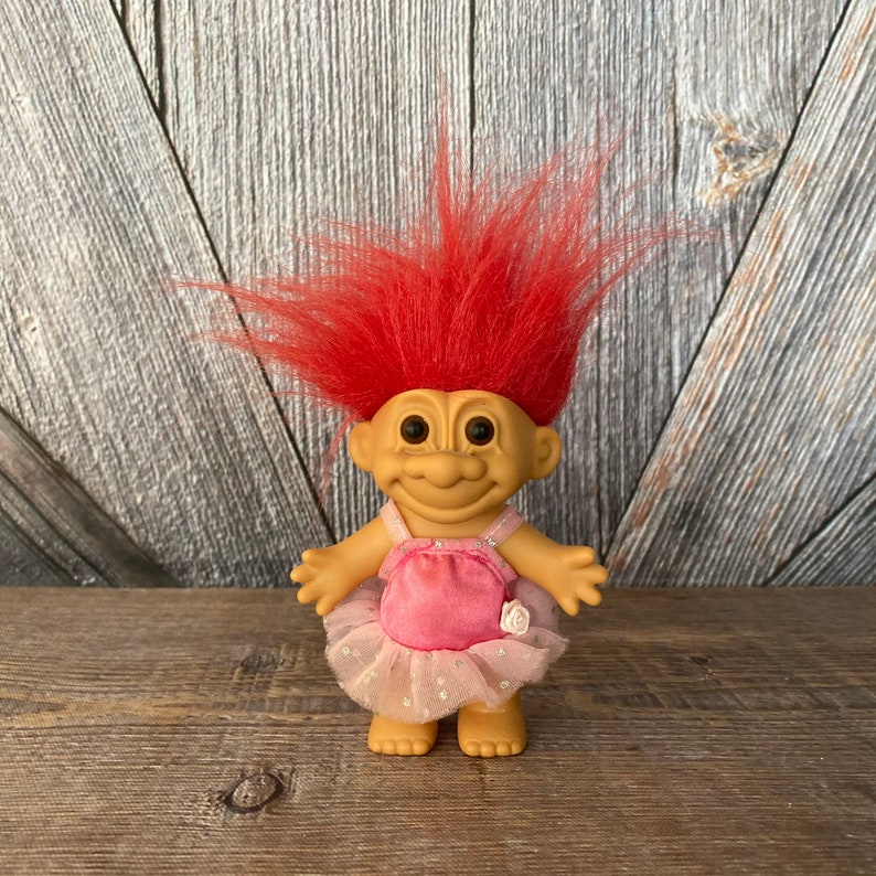 Vintage Girl Troll Doll valentines Ballerina Pink Tutu Dress | Etsy
