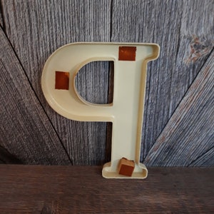 Vintage Letter P Old Sign off White Large 8 Inch Plastic Letter Wall ...