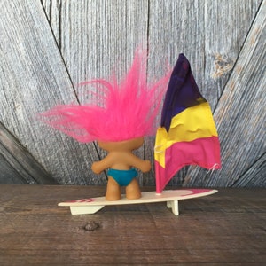 Vintage Surfer Troll Doll {surf Board Swimmer Troll With Pink Hair ...