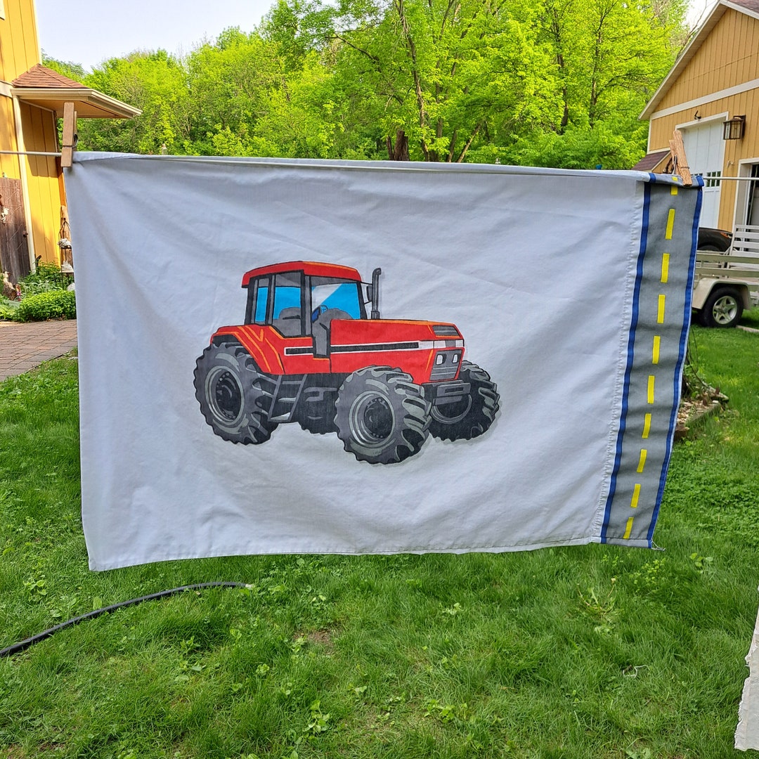 Little Boy Red Tractor Toddler Pillowcase {vintage Pillow Sham Pillow ...