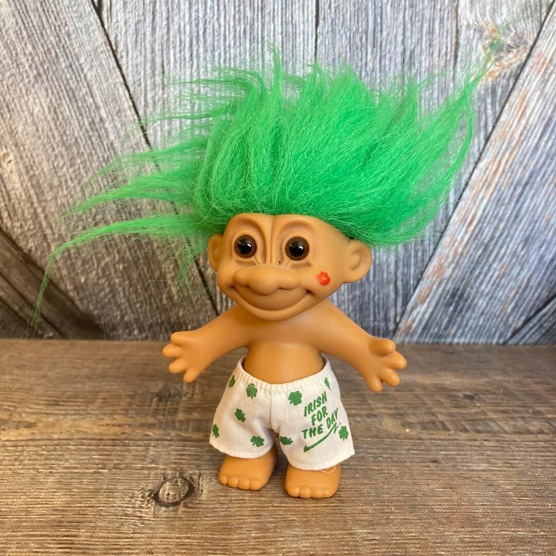 Vintage St.patrick's Day Troll Doll {leprechaun Irish Boxers Kiss Me I ...