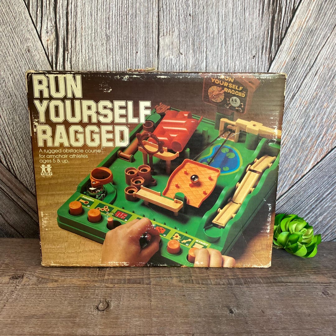 Vintage Run Yourself Ragged Game, Complete Tomy Corp Rugged Obstacle ...