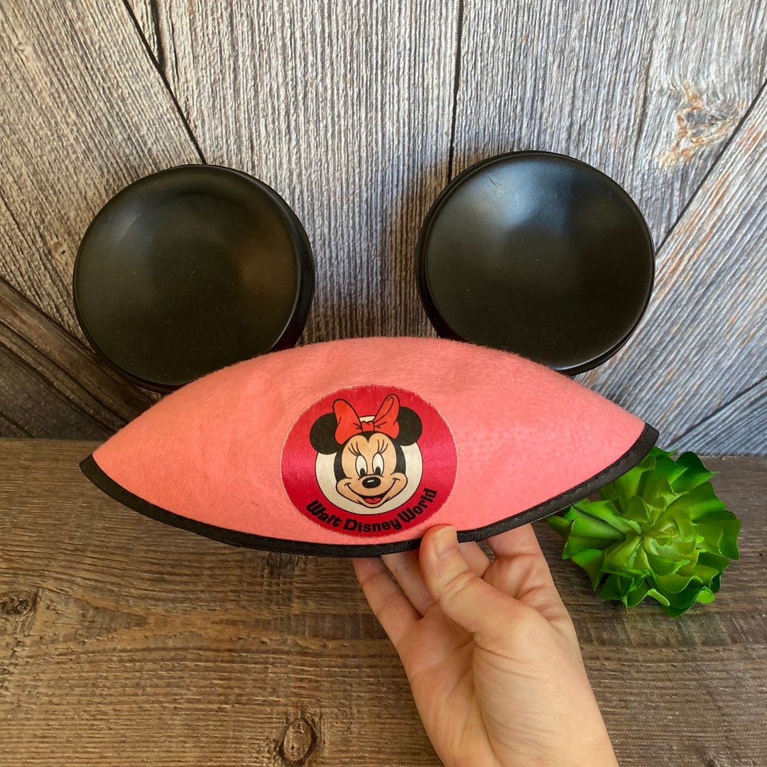Vintage Minnie Mouse Ears, Walt Disney World Mouse Ears Hat, Pink Old ...