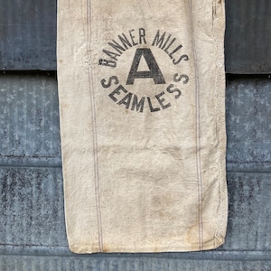 RARE Vintage Banner Mills Flour Sack Cotton Muslin Sack 1930s ...