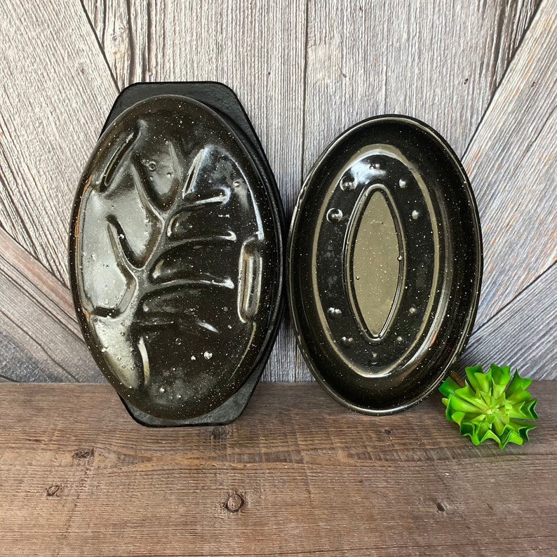 Vintage Enamel Roaster Roasting Pan Rooster Roaster Chicken - Etsy