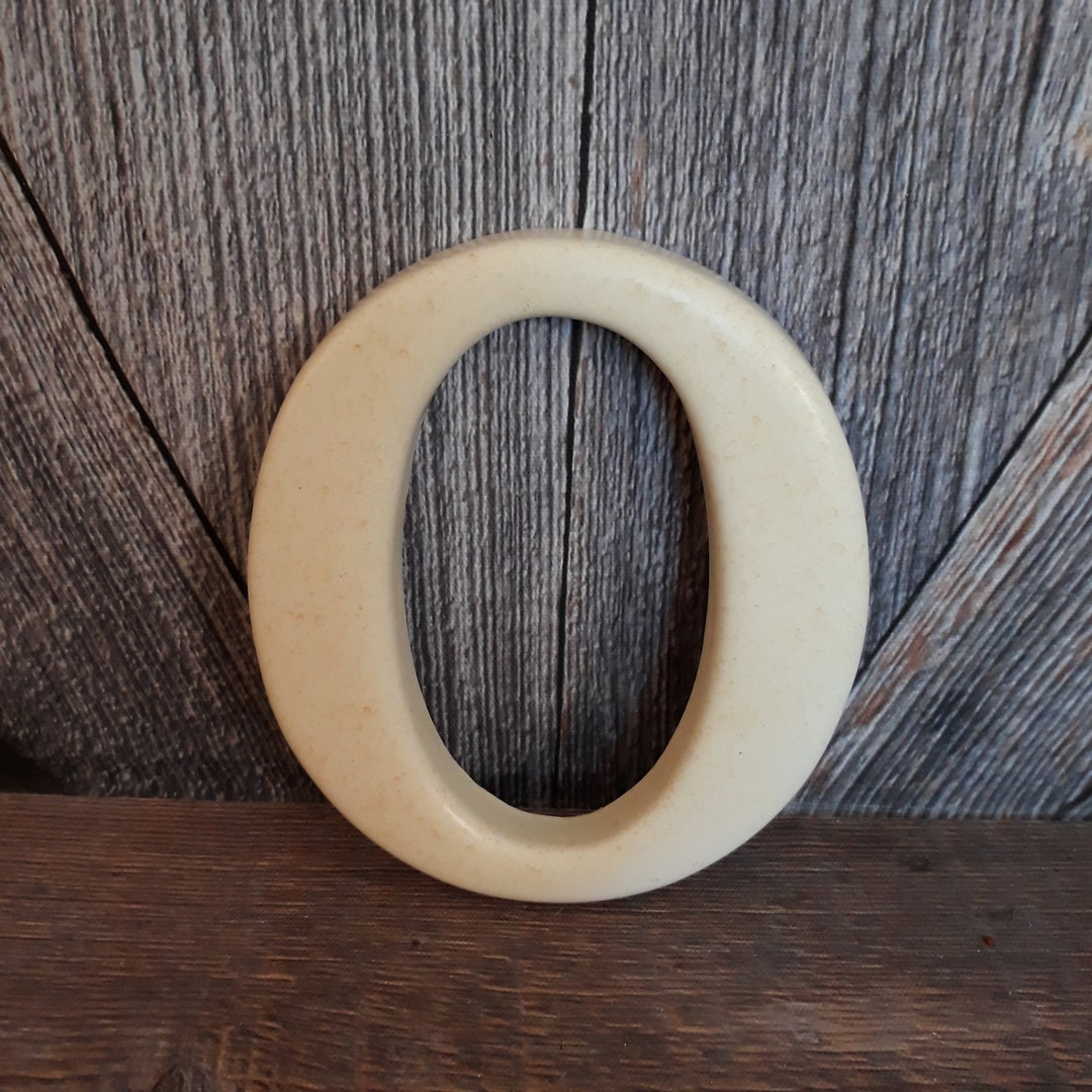Vintage Letter O Old Sign off White Large 6.5 Inch Plastic Letter Wall ...