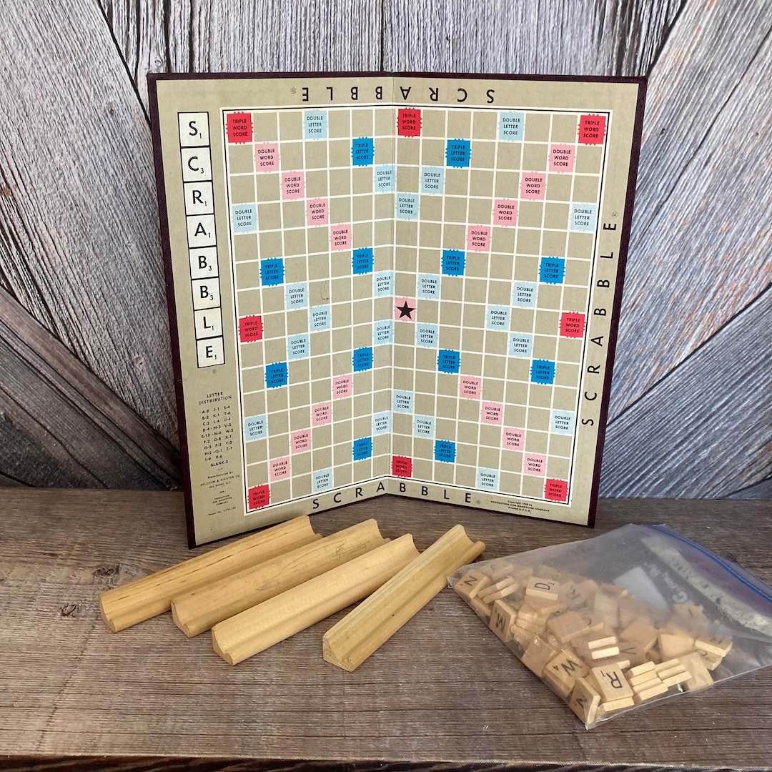 Vintage Scrabble Game Board Crossword Game Milton Bradley Best Friends ...