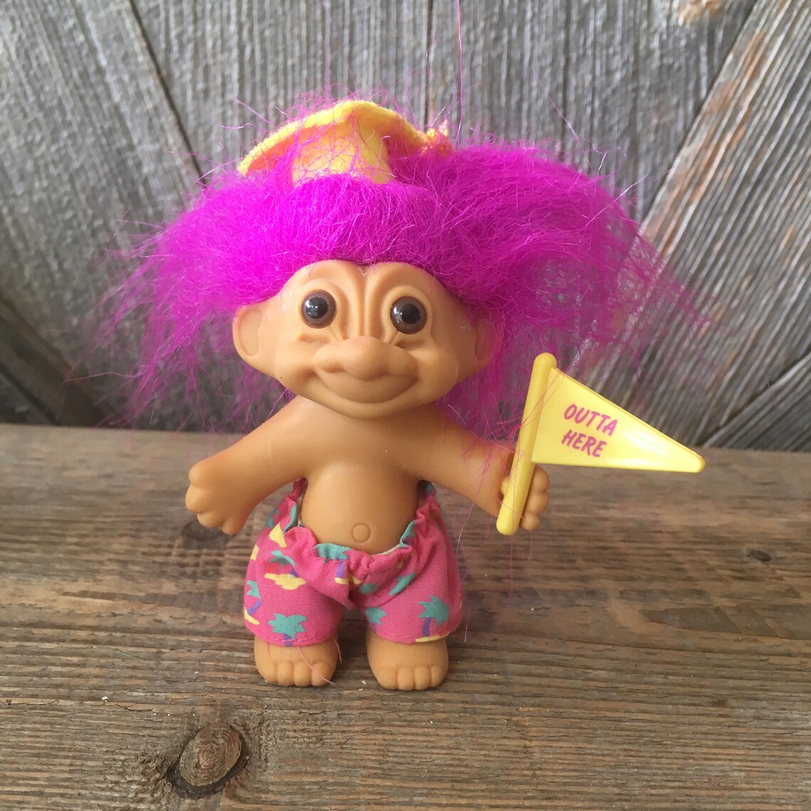 Graduation Troll Yellow Hat Purple Hair Troll vintage Russ - Etsy