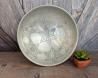 Vintage Metal Colander Mirro Aluminum Strainer Sieve Metal Strainer ...