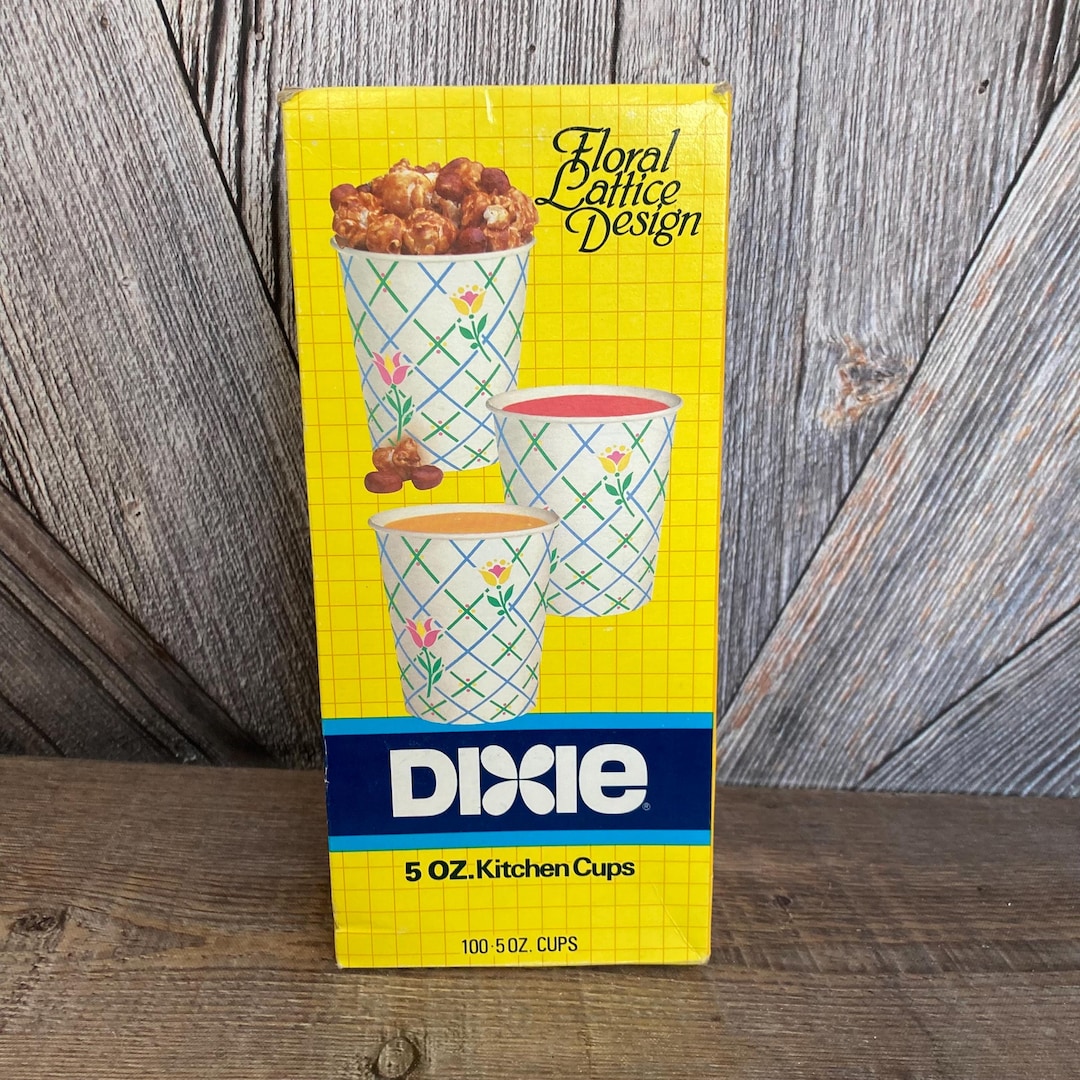 Vintage Dixie Cups, 5 Oz Kitchen Cups, Floral Lattice Design, 1987 1980 ...