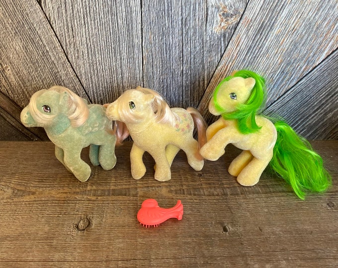 3 Vintage My Little Pony so Soft Magic Star Posey Wind Whistler Fuzzy ...