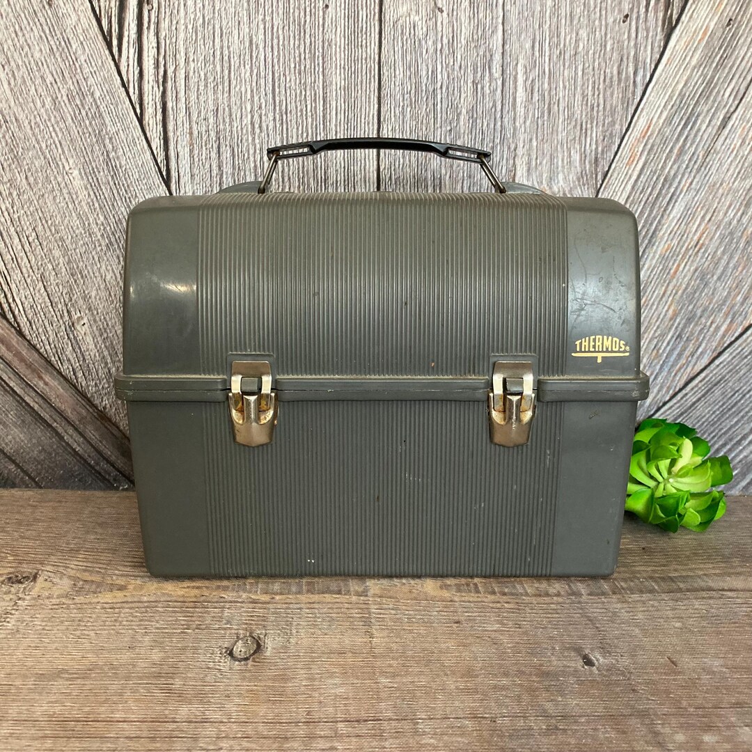 Vintage Gray Domed Lunch Bucket Aladdin Lunch Pail, Plastic Lunch Box ...