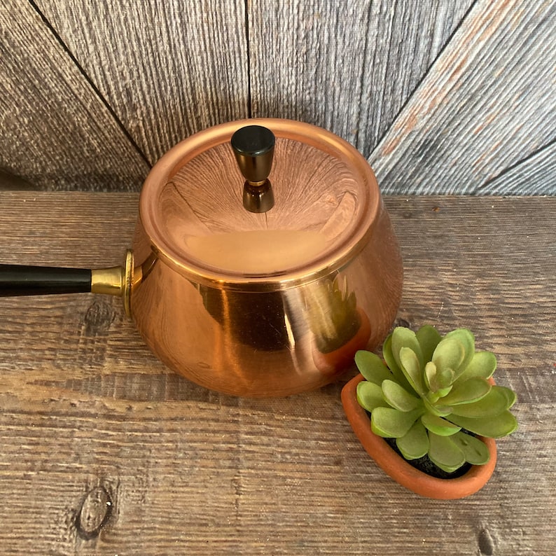 Vintage Solid Copper Pot Made in Japan. Fondue Pot Melting Pan - Etsy