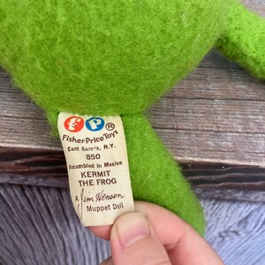 Vintage Kermit Plush Muppet 70's Fisher Price 850 1976 Stuffed Plush ...