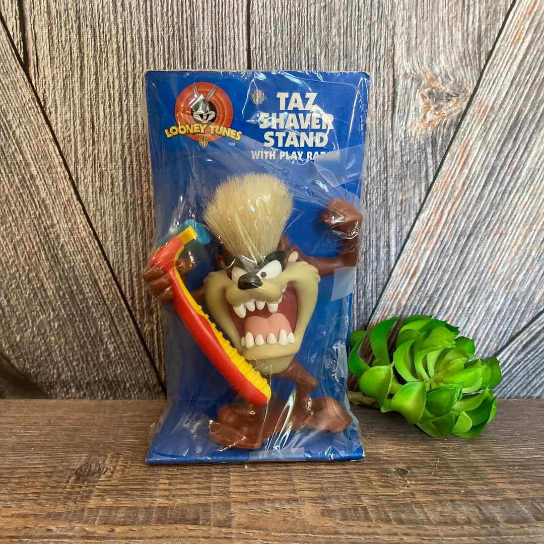 Vintage Taz Shaver Stand With Play Razor Taz Razor Toy Ellathesella 5.5 ...