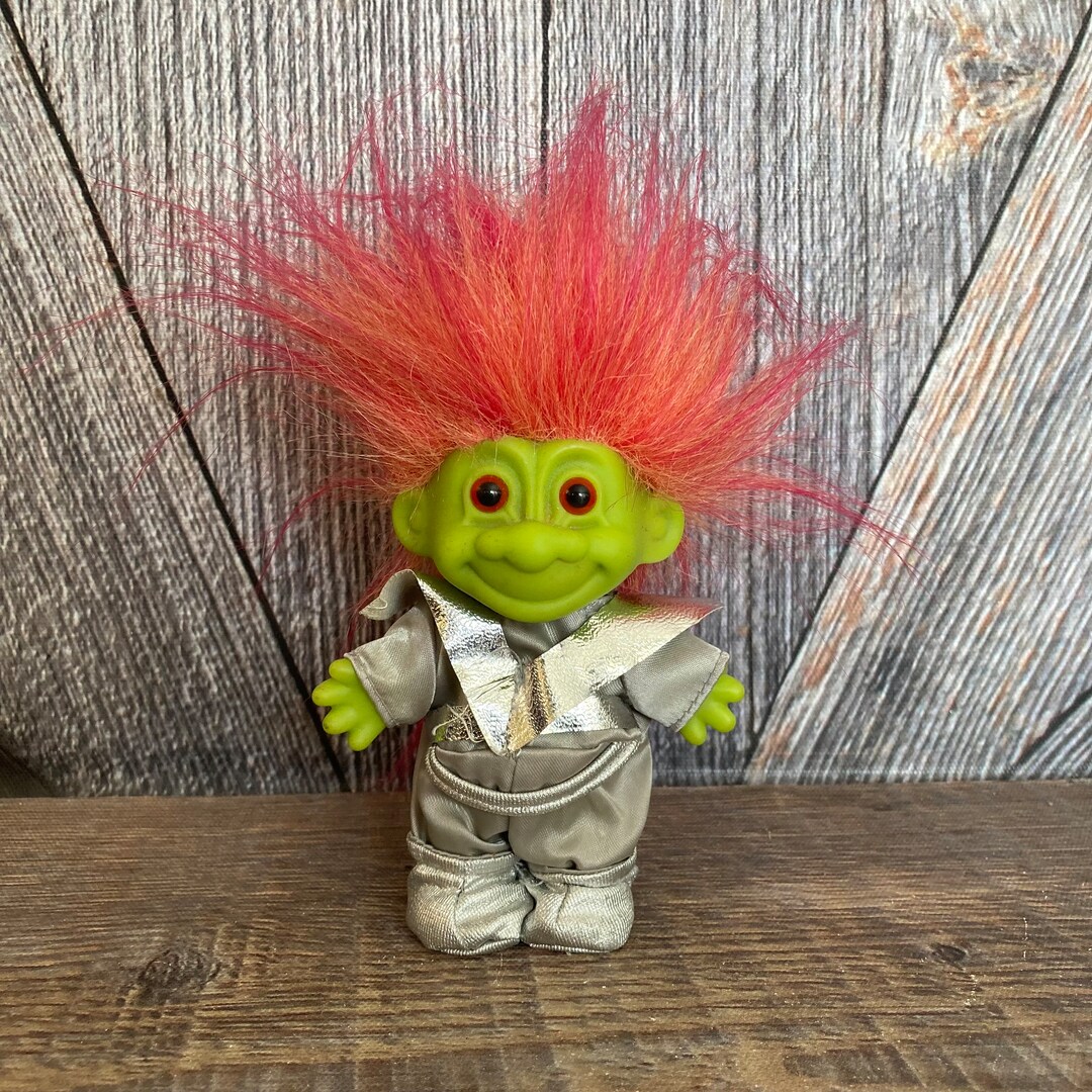 Vintage Alien Troll green Troll Hair Russ Berrie space Man Alien Gift ...