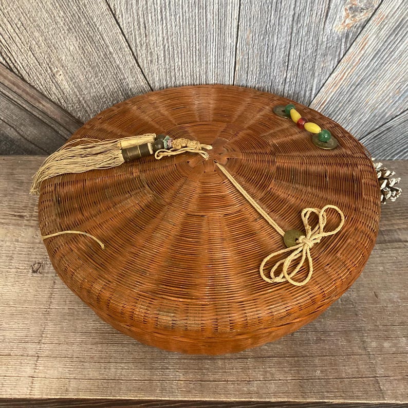 Vintage Sewing Basket, Vintage Wicker Basket for Use or Display ...
