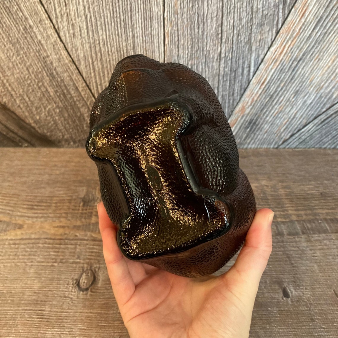 Vintage Glass Piggy Bank Kids Bank {vintage Brown Glass Coin Bank Piggy ...